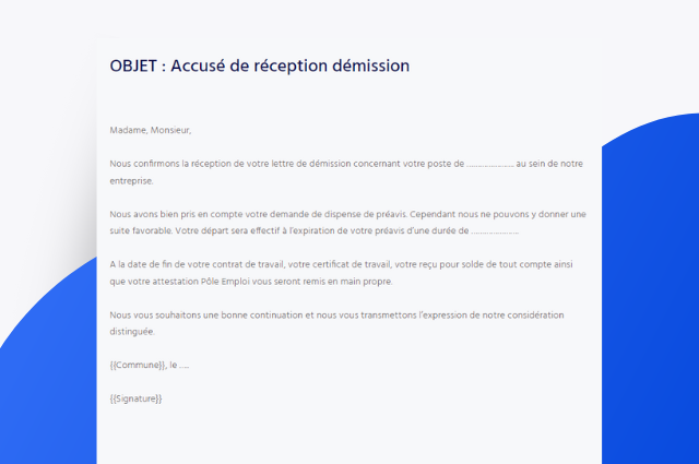 Lettre De Demande De Dispense De Préavis De Démission - Dimension